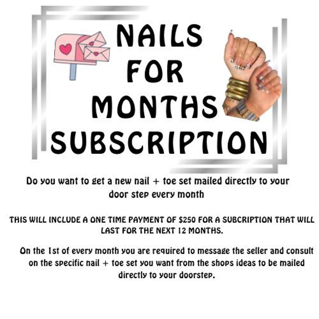 12 Month Nail Subscription Nails for Months Subscription Handpainted ...