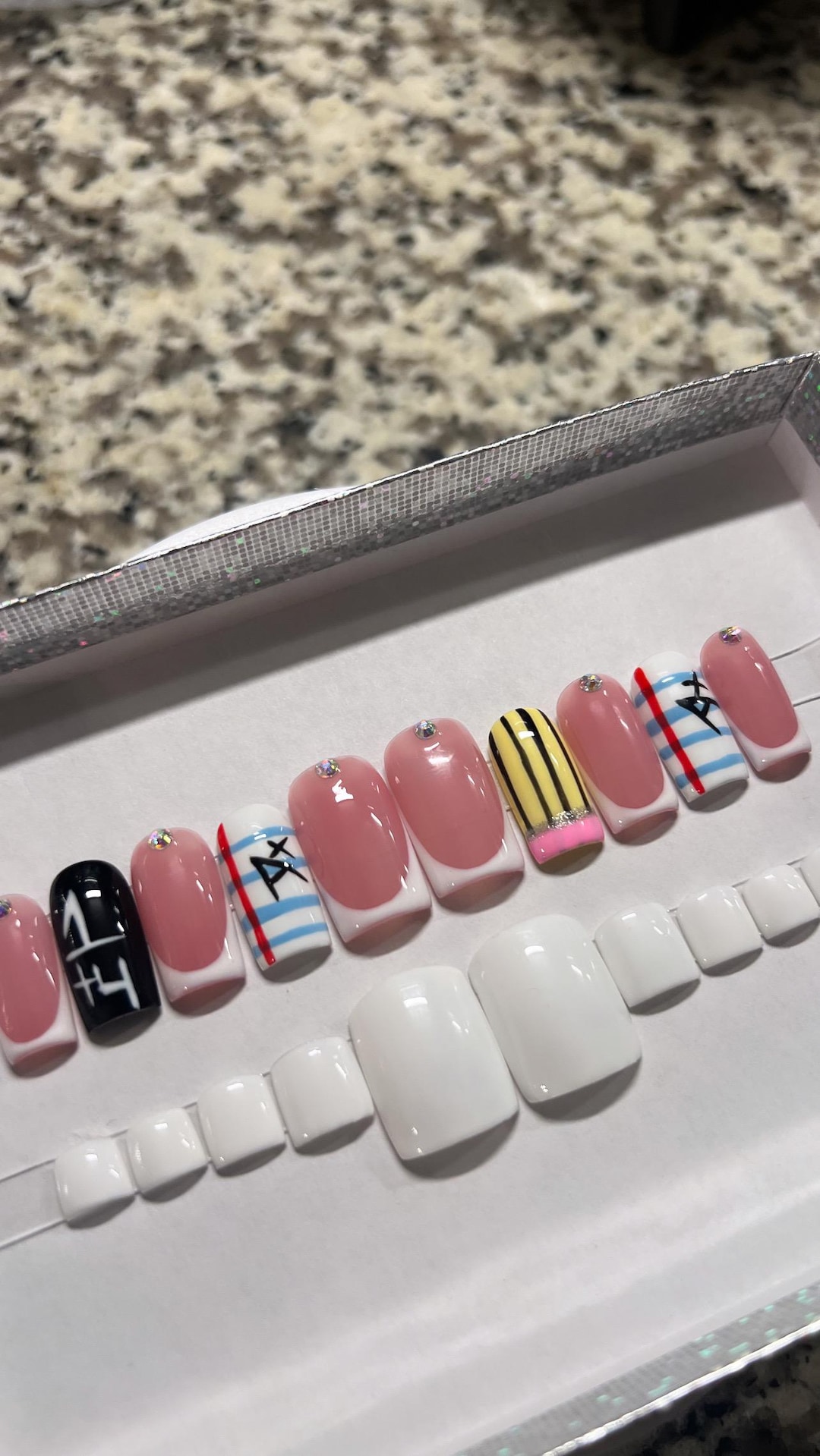 School Girl Press on Nails | Teacher Theme Nails | Gel Nails | Class in ...