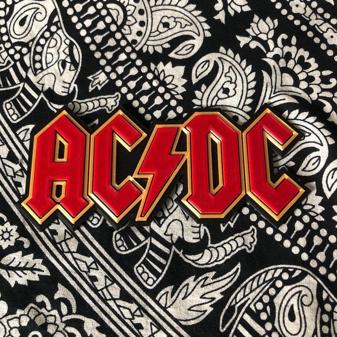 AC/DC Logo - Various Colours - Available With Adhesive, or With Magnets ...