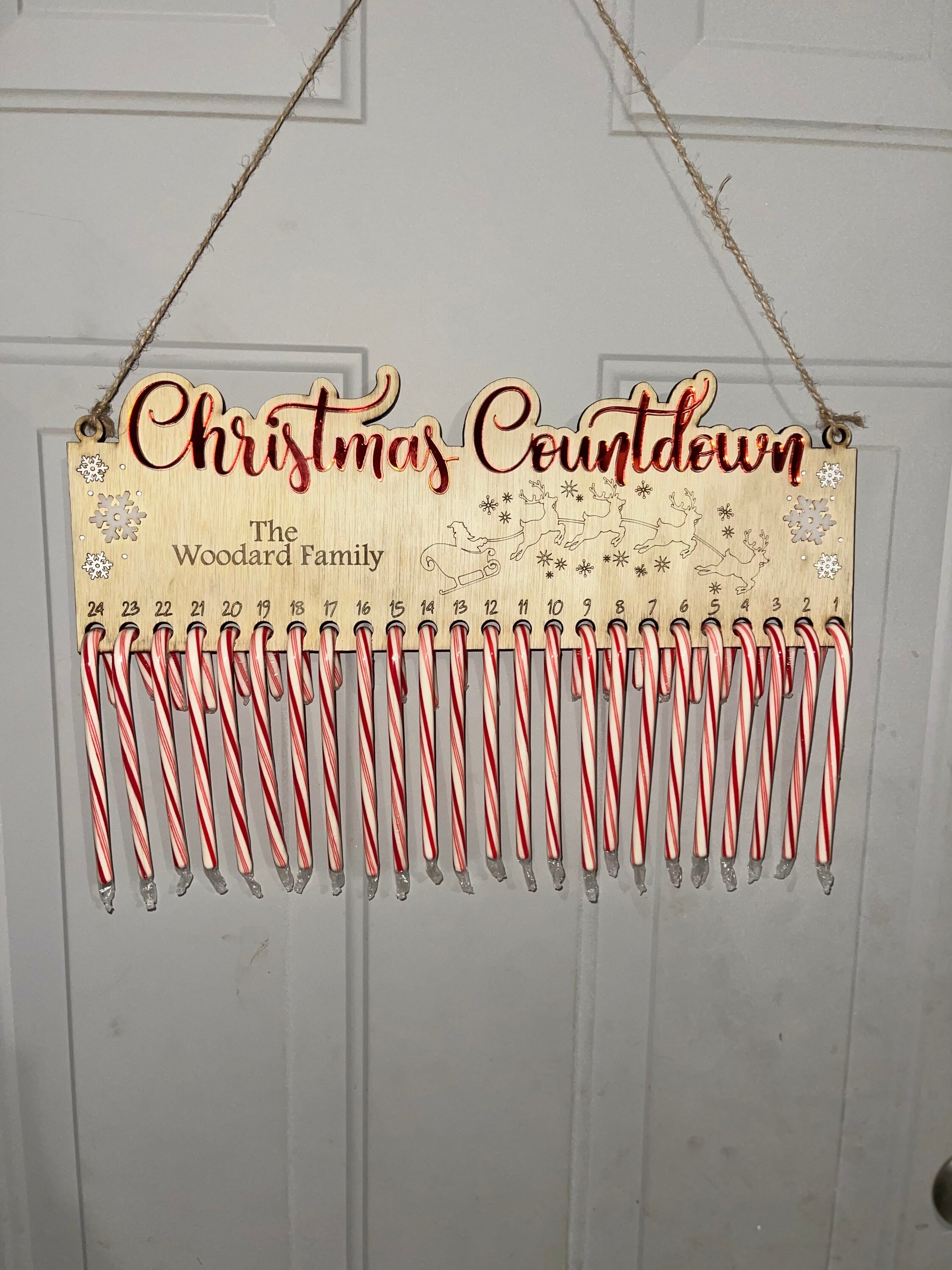 Christmas Countdown, Candy Cane Christmas Countdown, Christmas Decor ...