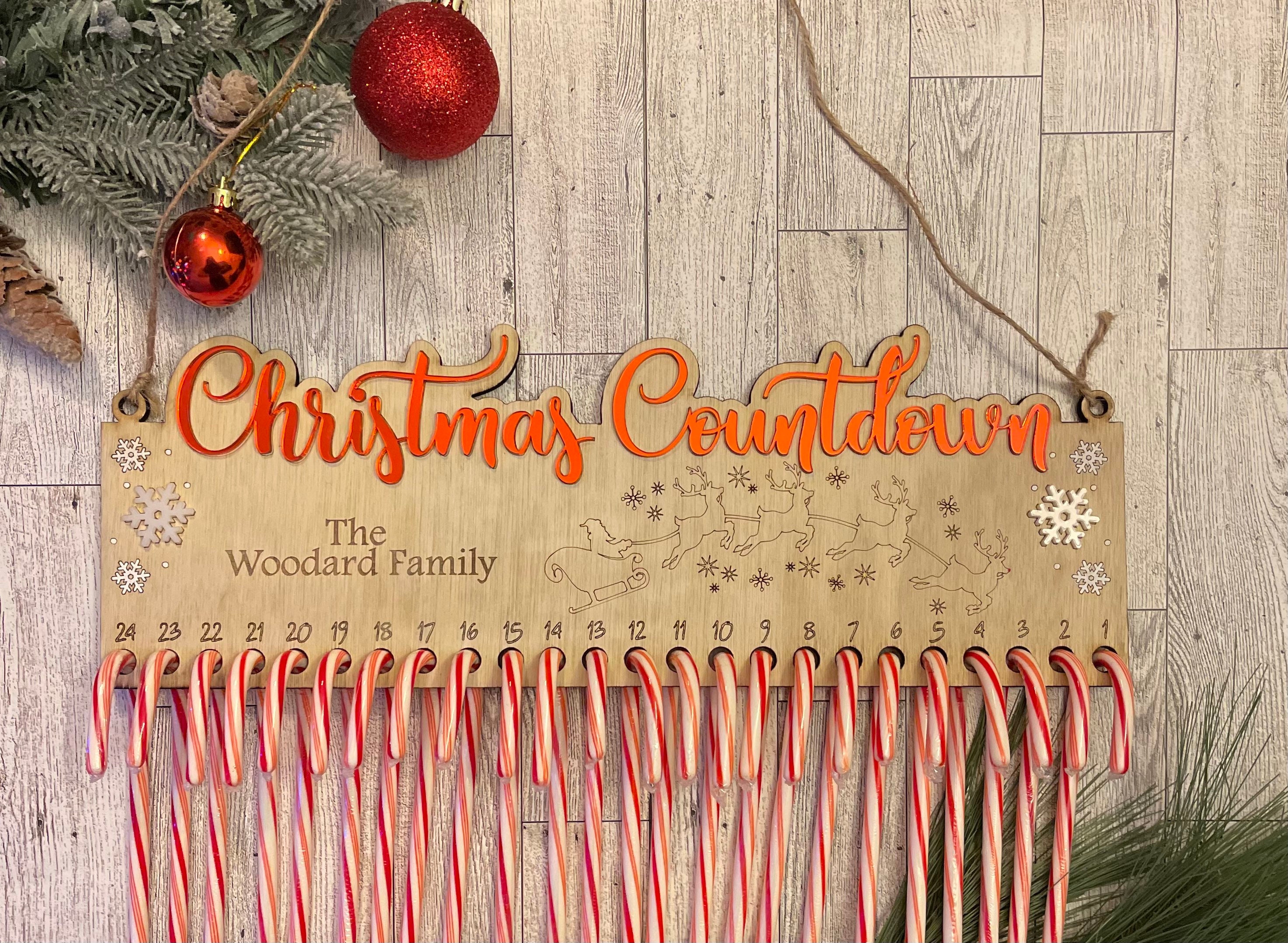 Christmas Countdown, Candy Cane Christmas Countdown, Christmas Decor ...