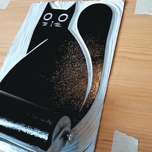 Linocut Cat "allround Cat" Linoprint - Etsy