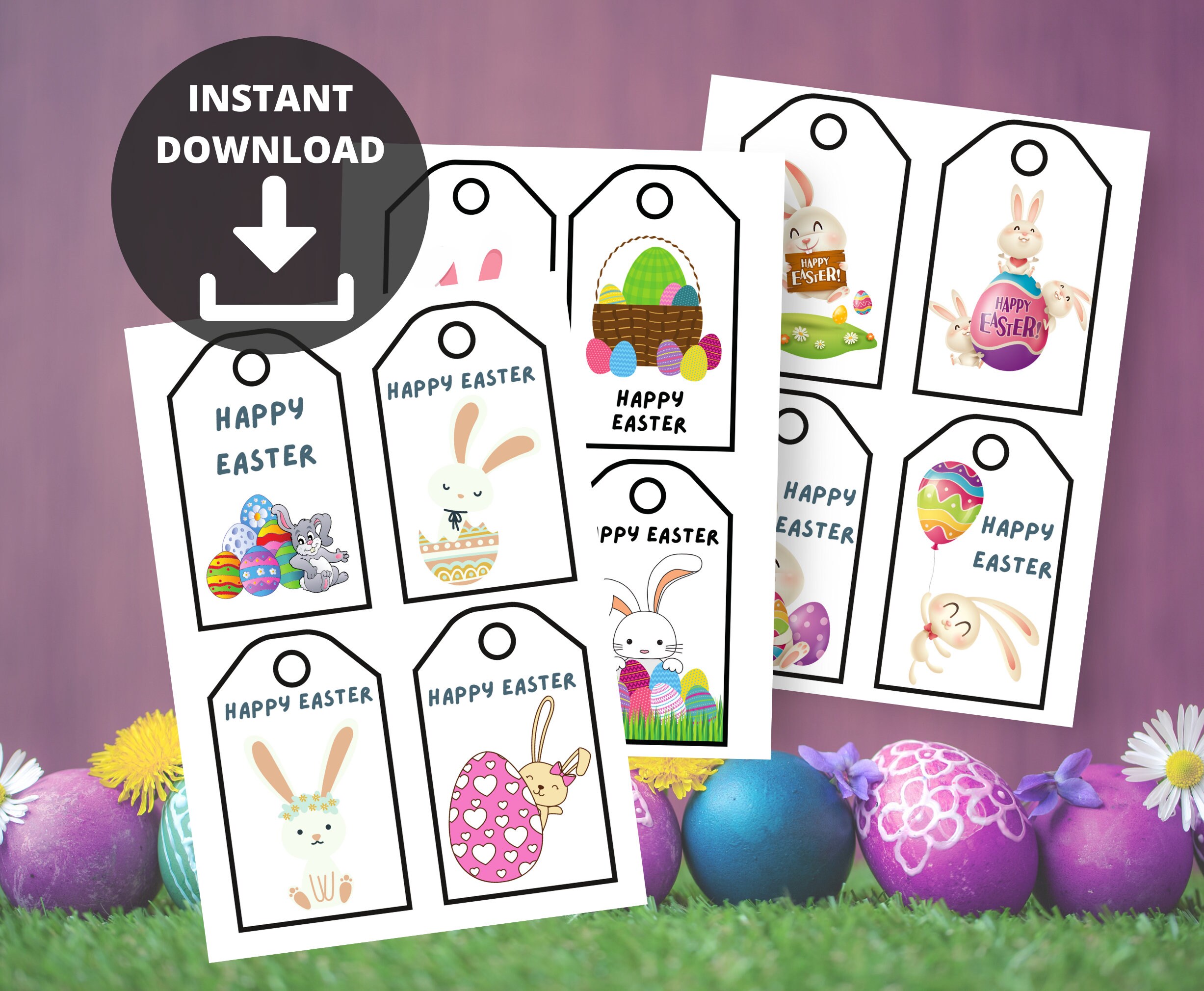 Easter Gift Tags, 40 Easter Gift Tags Printable, Gift Tags to Download ...