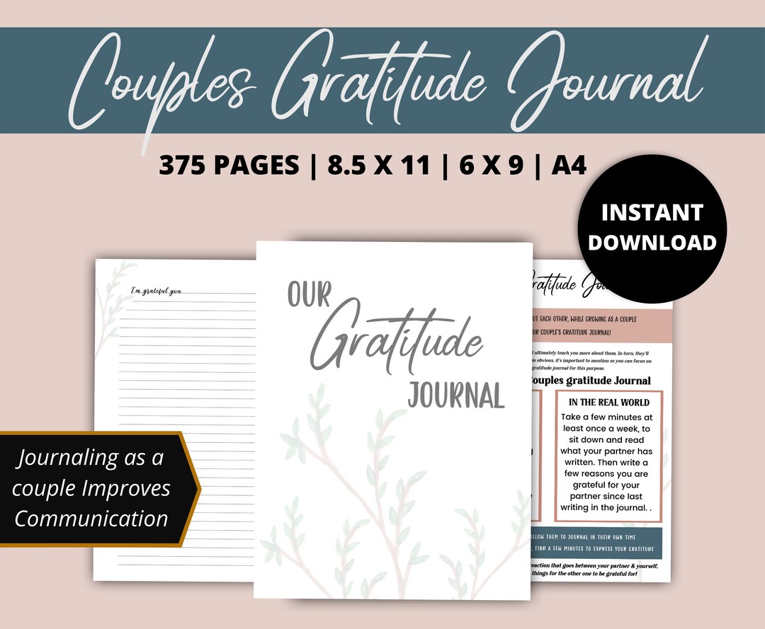 Couples Therapy, A Gratitude Journal for Couples, This is a 370 Page ...