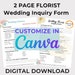 Florist Wedding Inquiry Form Template | Editable in Canva ...