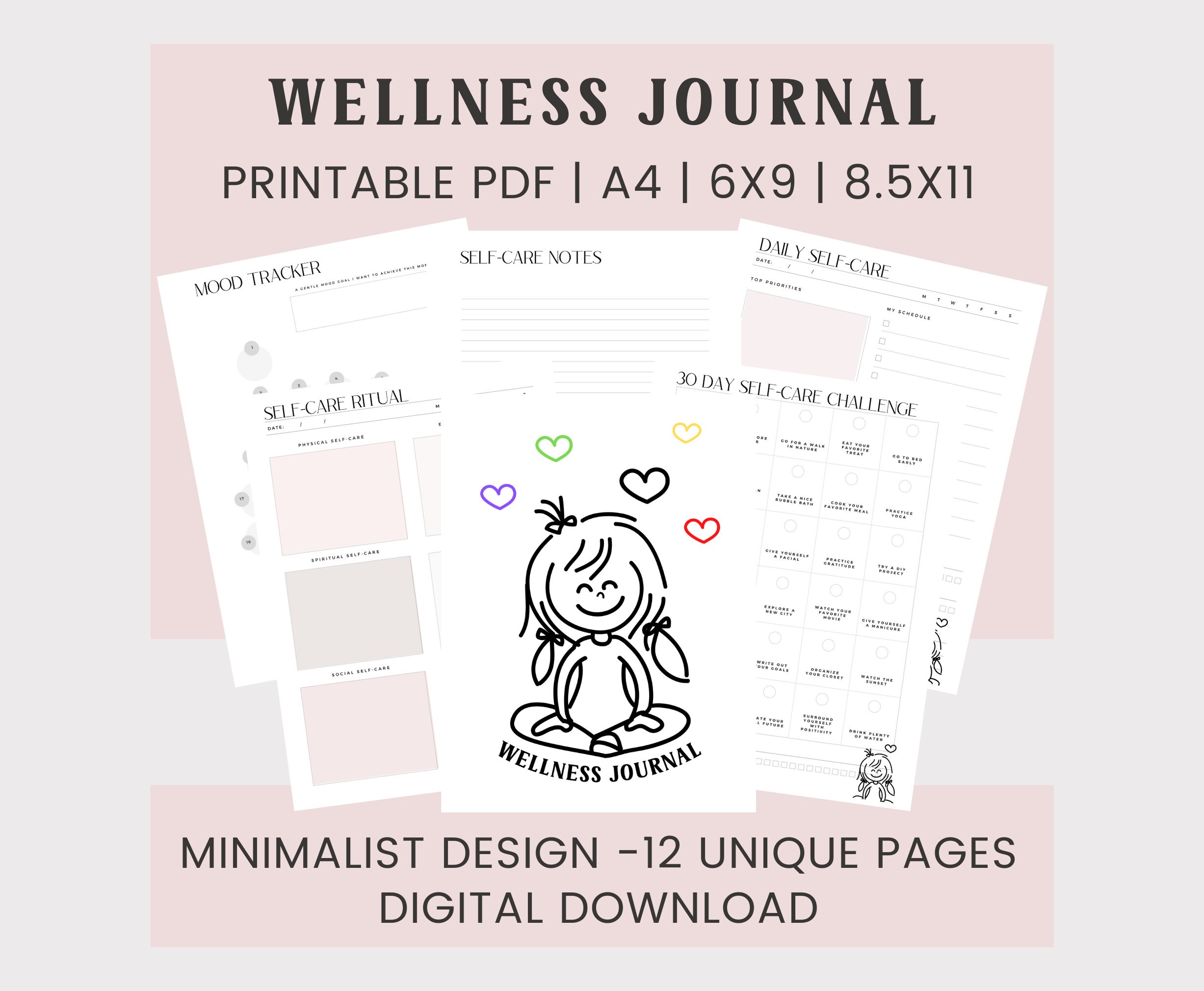 Wellness Journal, Self Care Journal, Gratitude Journal, Wellness ...