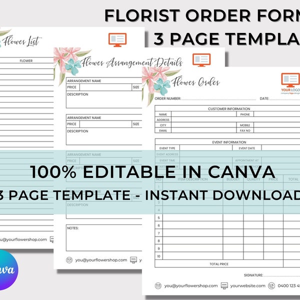 Florist Form - Etsy