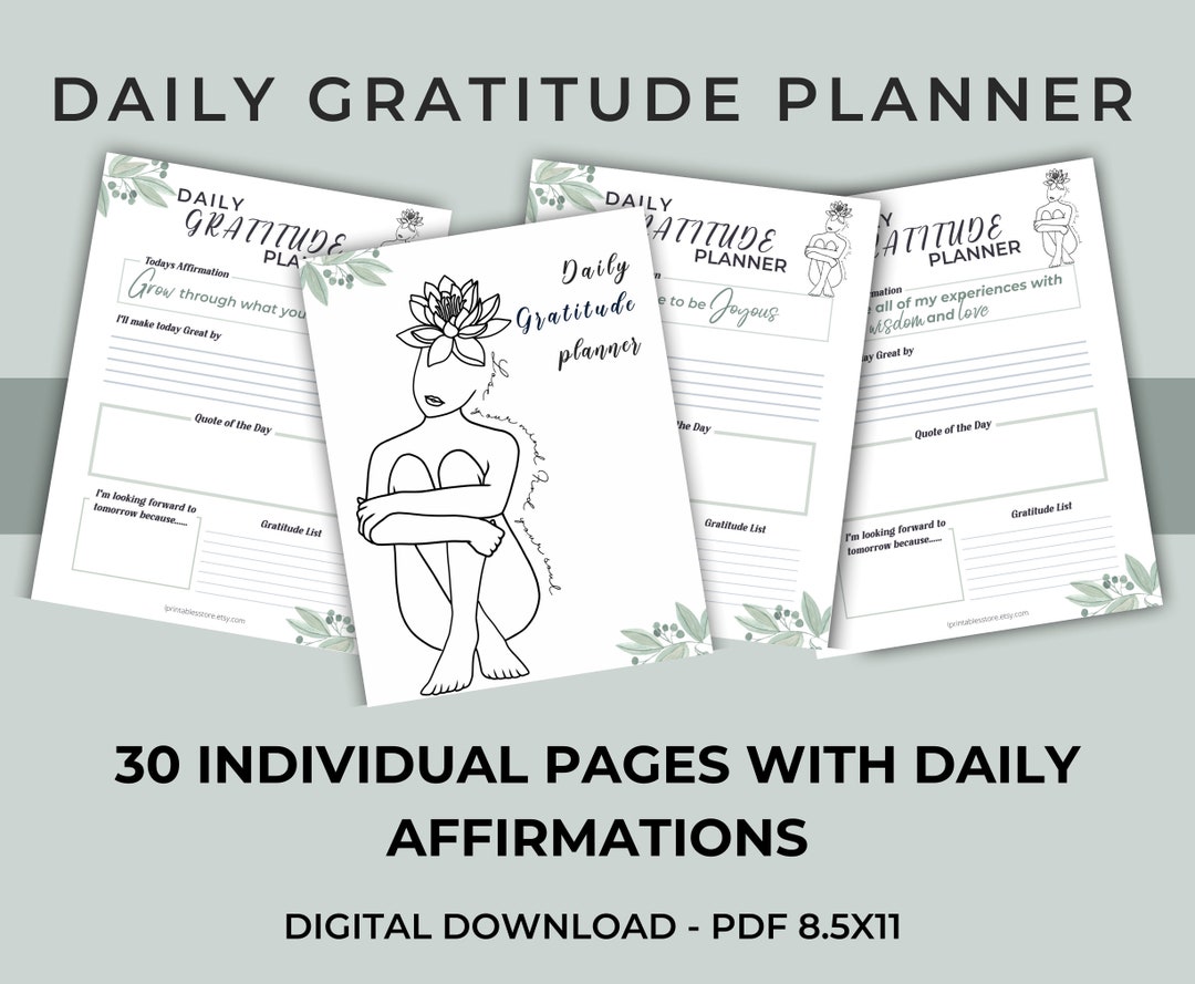 Gratitude Journal Printable, Wellness Guide With Prompts, Gratitude ...