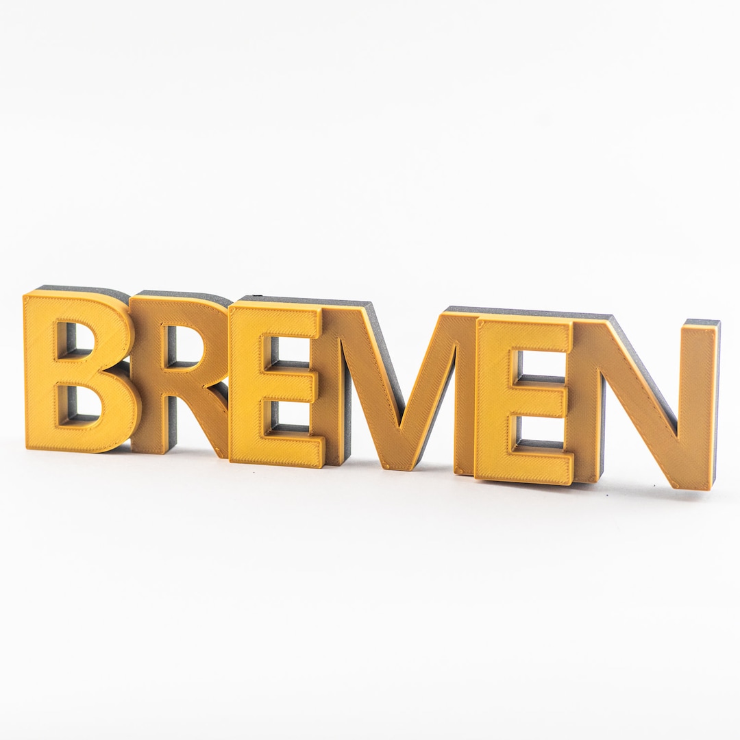 Bremen Lettering Made of Sustainable Plastic / 3D Printing / Decorative ...