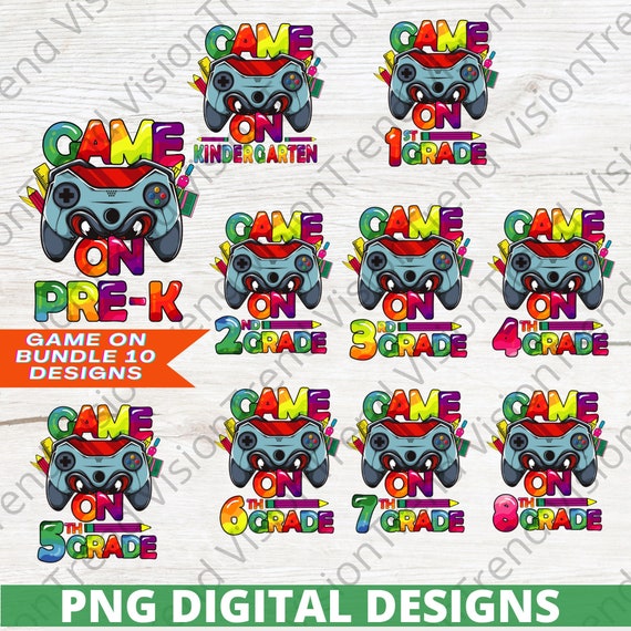 Game on Bundle Png Back to School Bundle Png for Gamers Game - Etsy