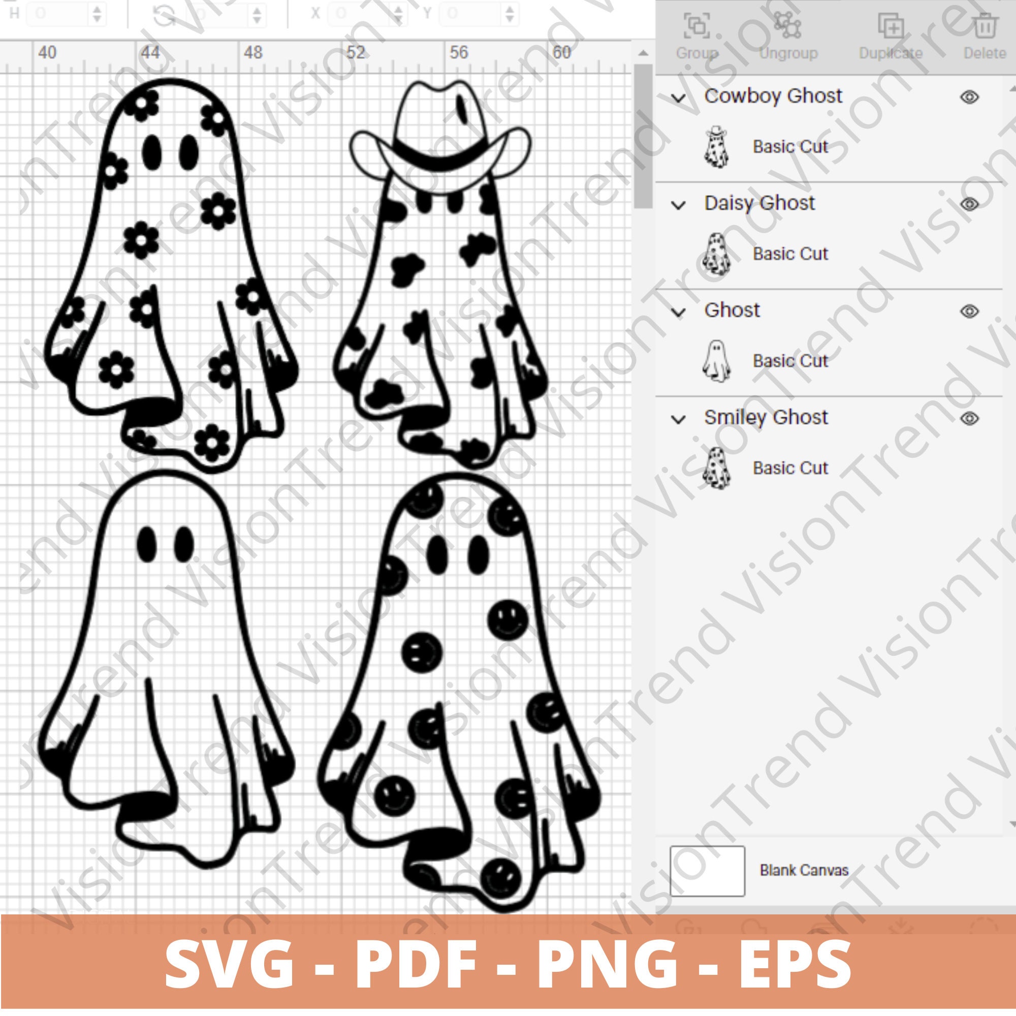 Ghost Bundle Svg, Ghost Svg, Floral Ghost Svg, Cowboy Ghost Svg, Retro ...