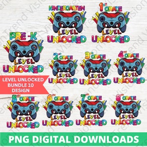 Level Unlocked Bundle Png, Back to School Bundle Png for Gamers, Level ...