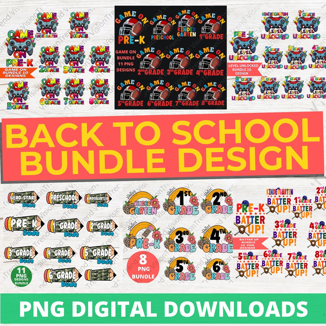Back to School Bundle Png, Back to School Bundle, Super Bundle, Bundle ...