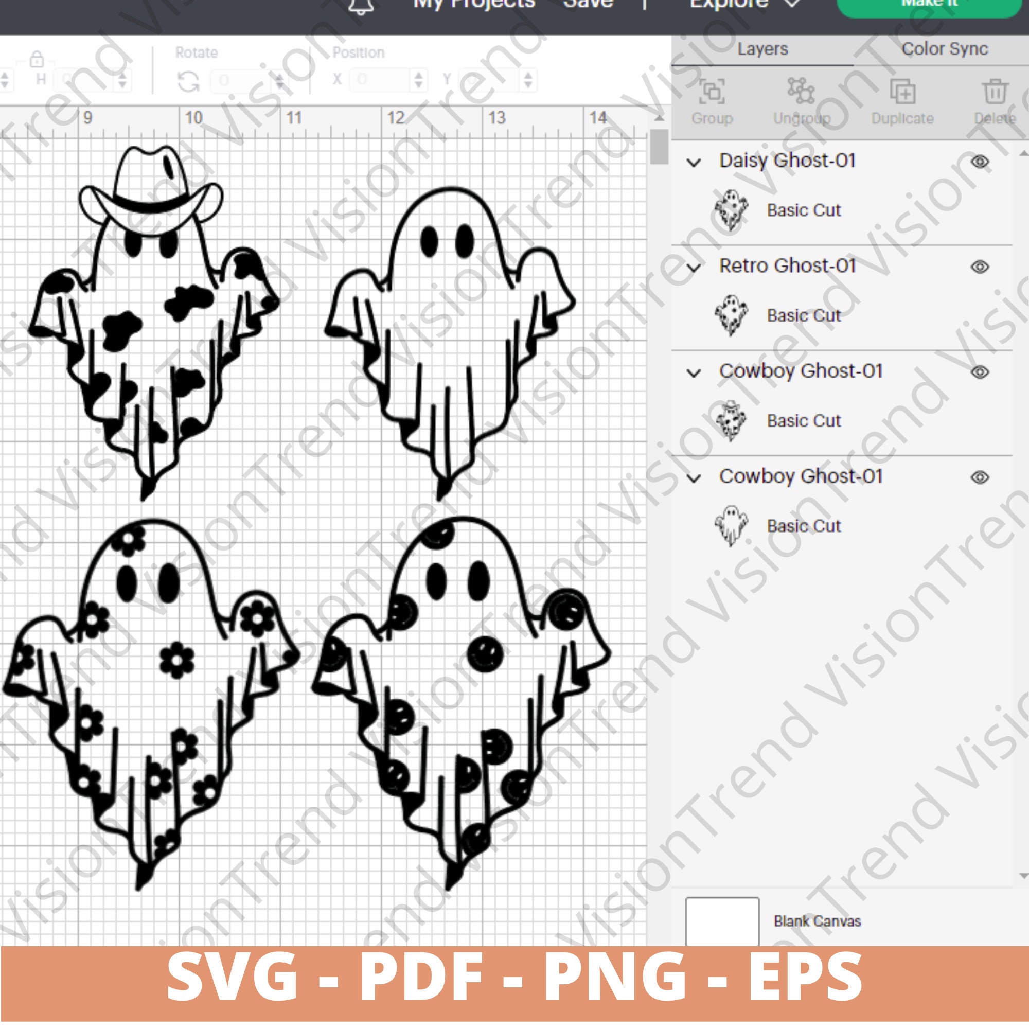 Ghost Bundle Svg, Ghost Svg, Floral Ghost Svg, Cowboy Ghost Svg, Retro ...