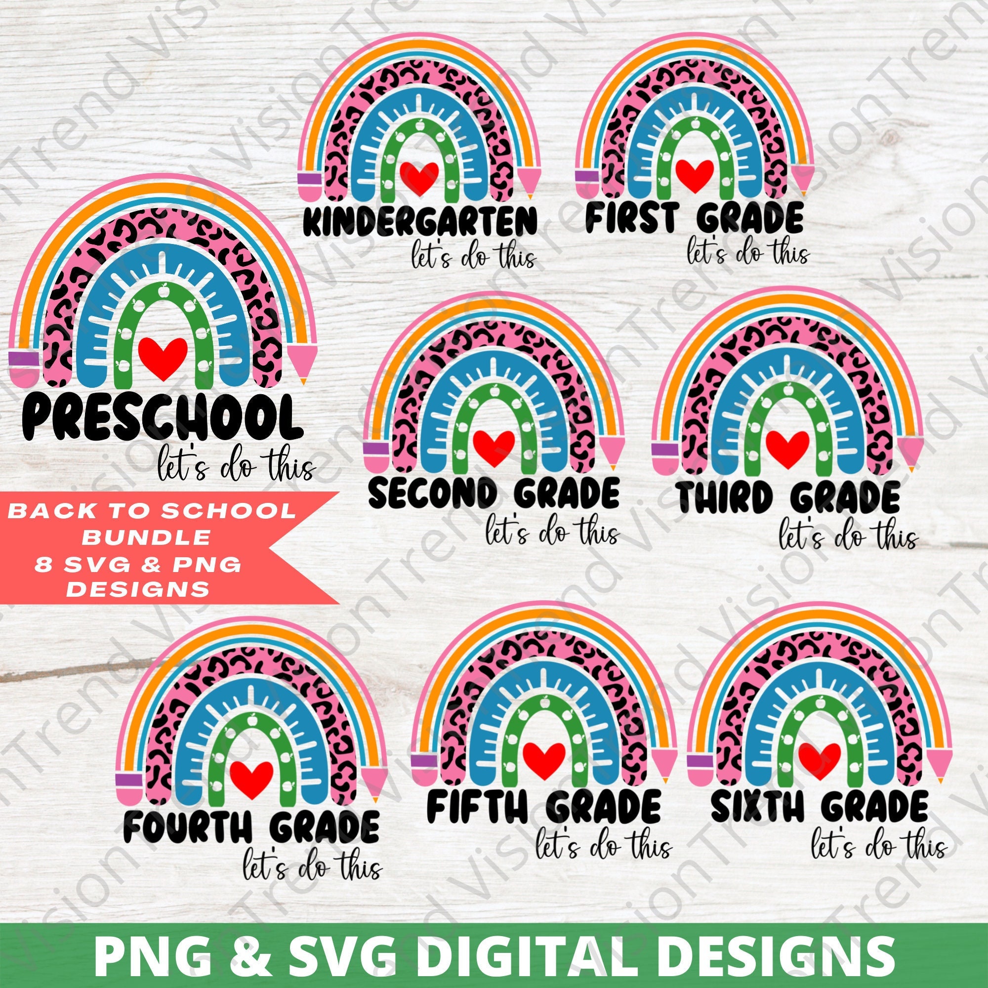 Let's Do This School Grade Bundle PNG & SVG, Grade Bundle Png Svg, Back ...