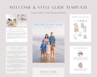 Family Photography Welcome & Style Guide, Photography Guide Canva ...