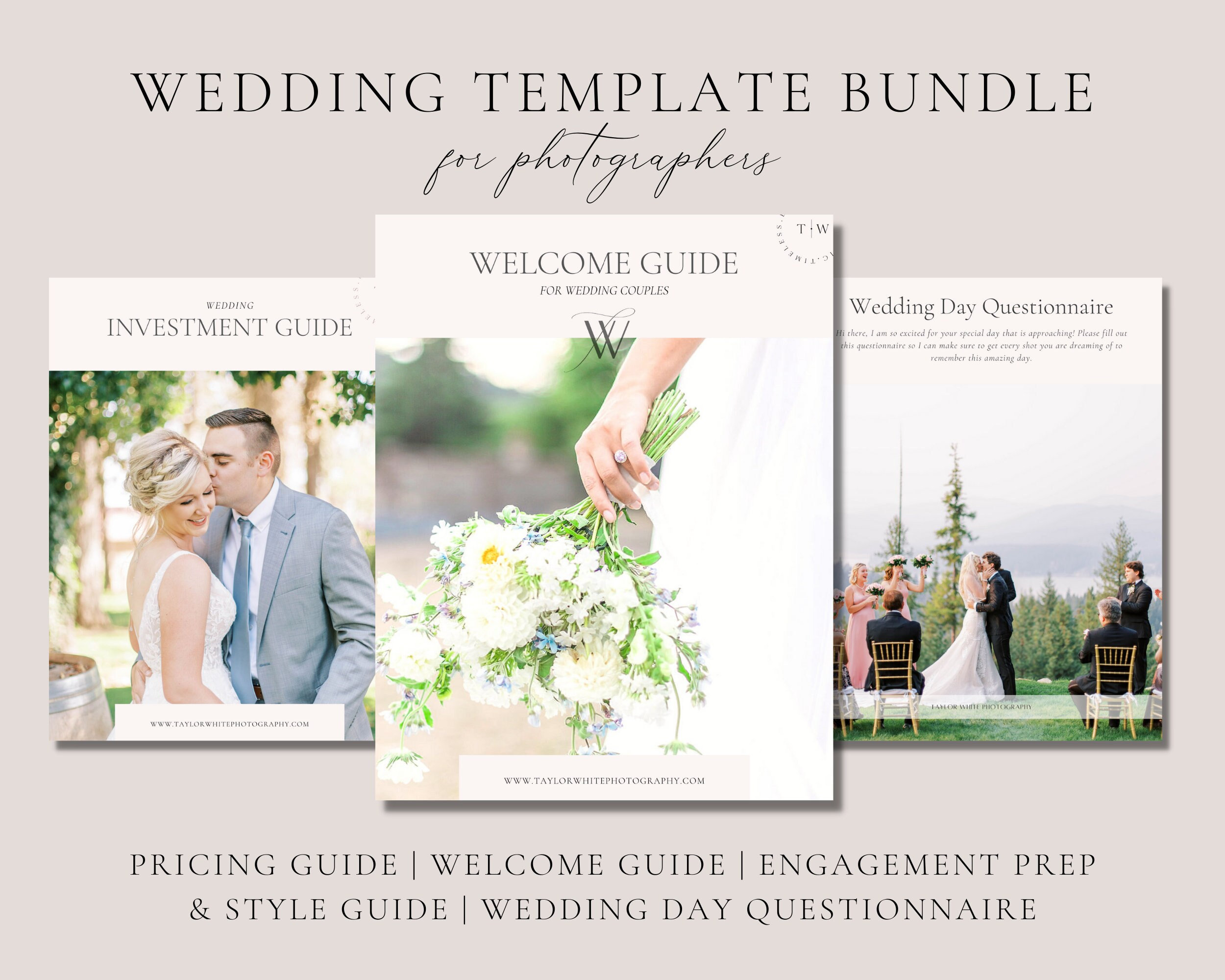 Wedding Photography Template Bundle, Wedding Photography Welcome Guide ...
