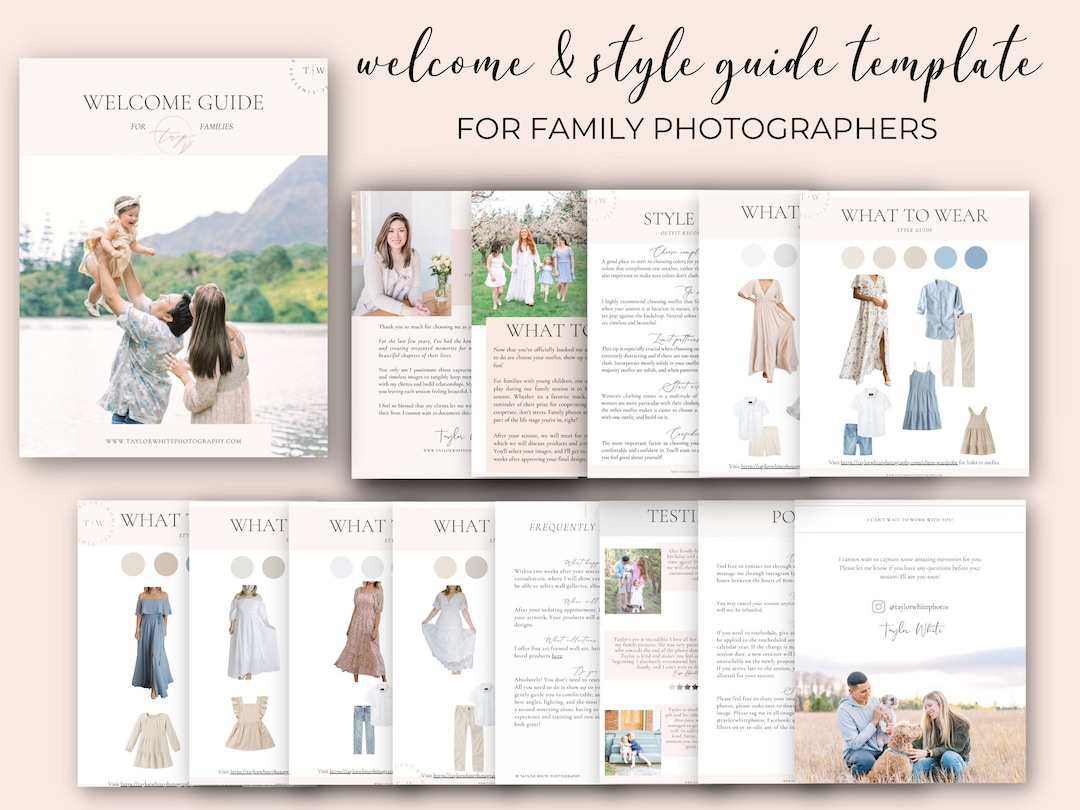 Style Guide for Photographers, Family Photography Welcome & Style Guide ...