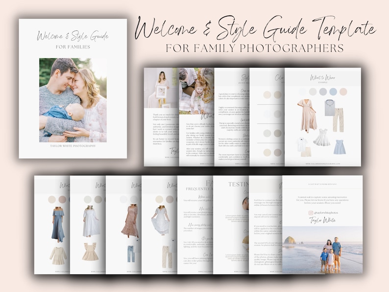 Family Photography Welcome & Style Guide Photography Guide - Etsy