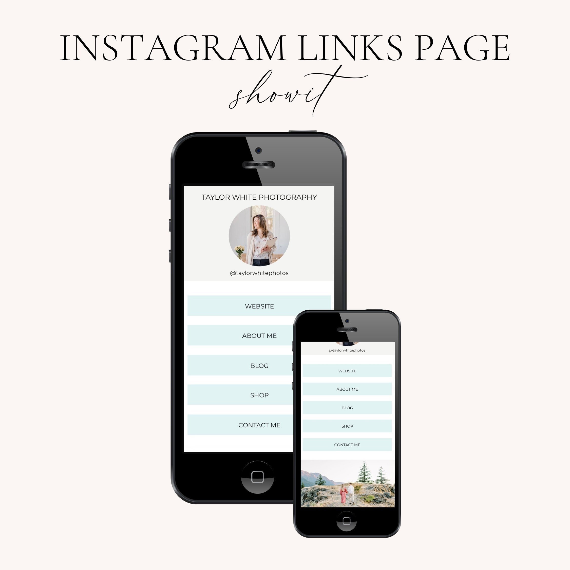 Instagram Landing Page Template, Showit Link in Bio, Instagram Link in ...