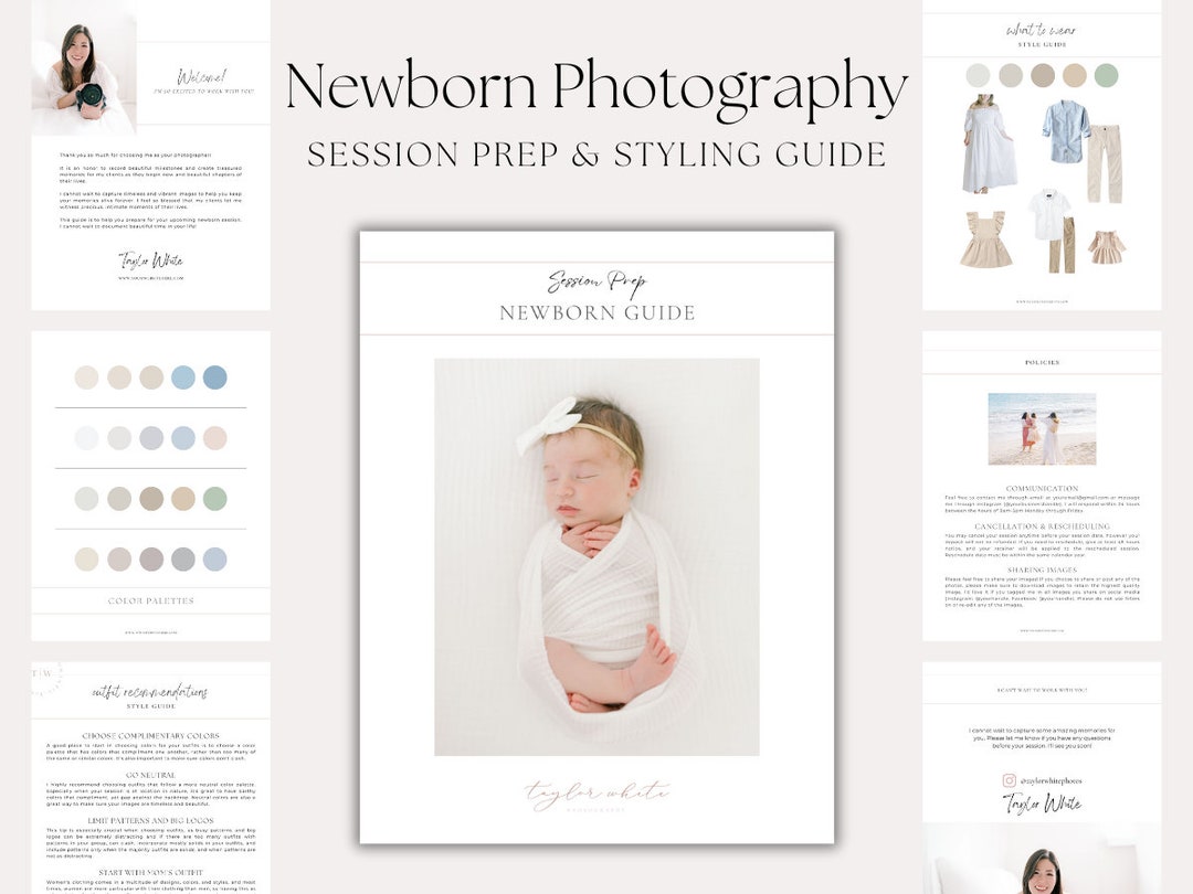 Newborn Session Prep Guide, Newborn What to Wear Style Guide, Newborn Photography Template ...