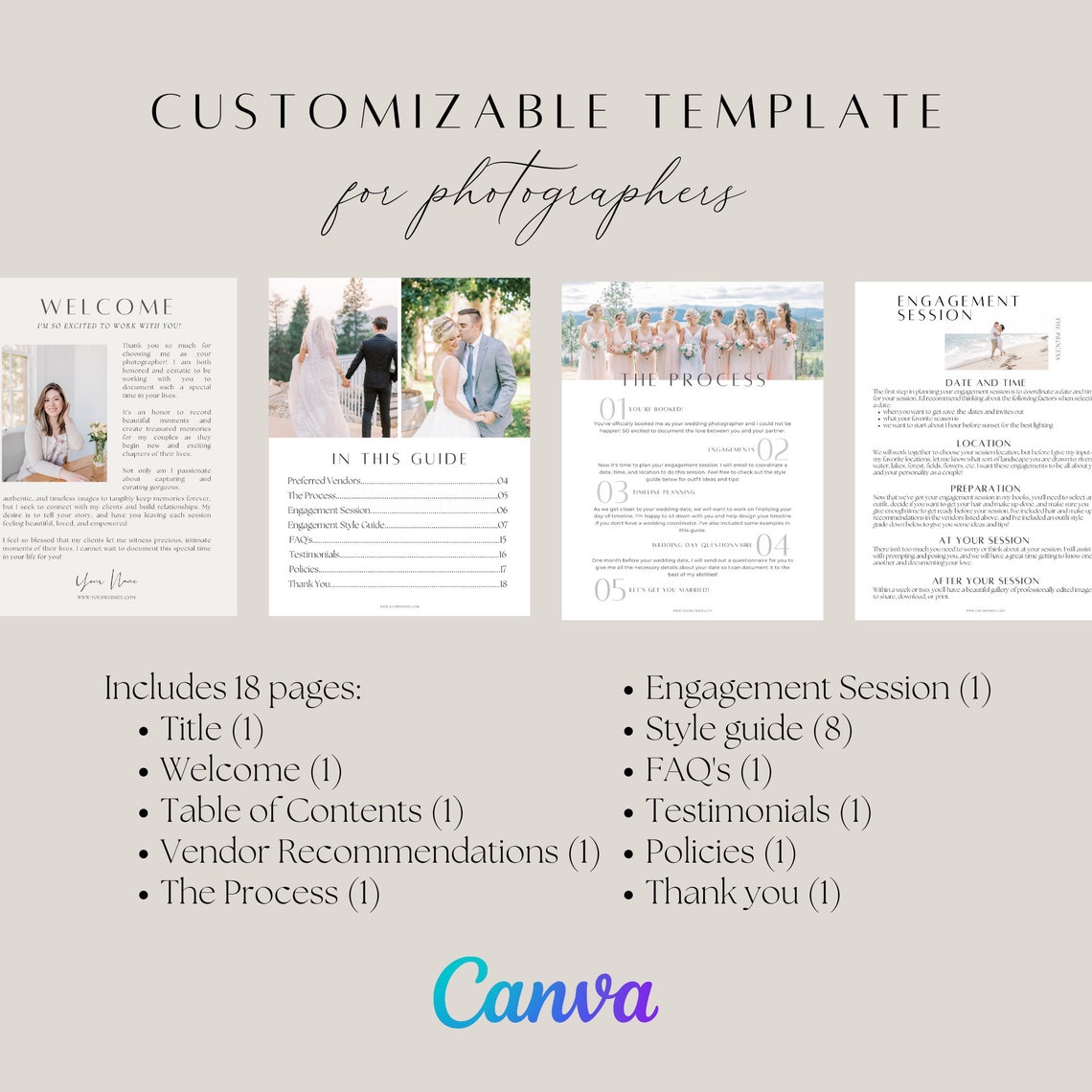 Wedding Photography Welcome Guide, Photography Guide, Wedding Welcome ...