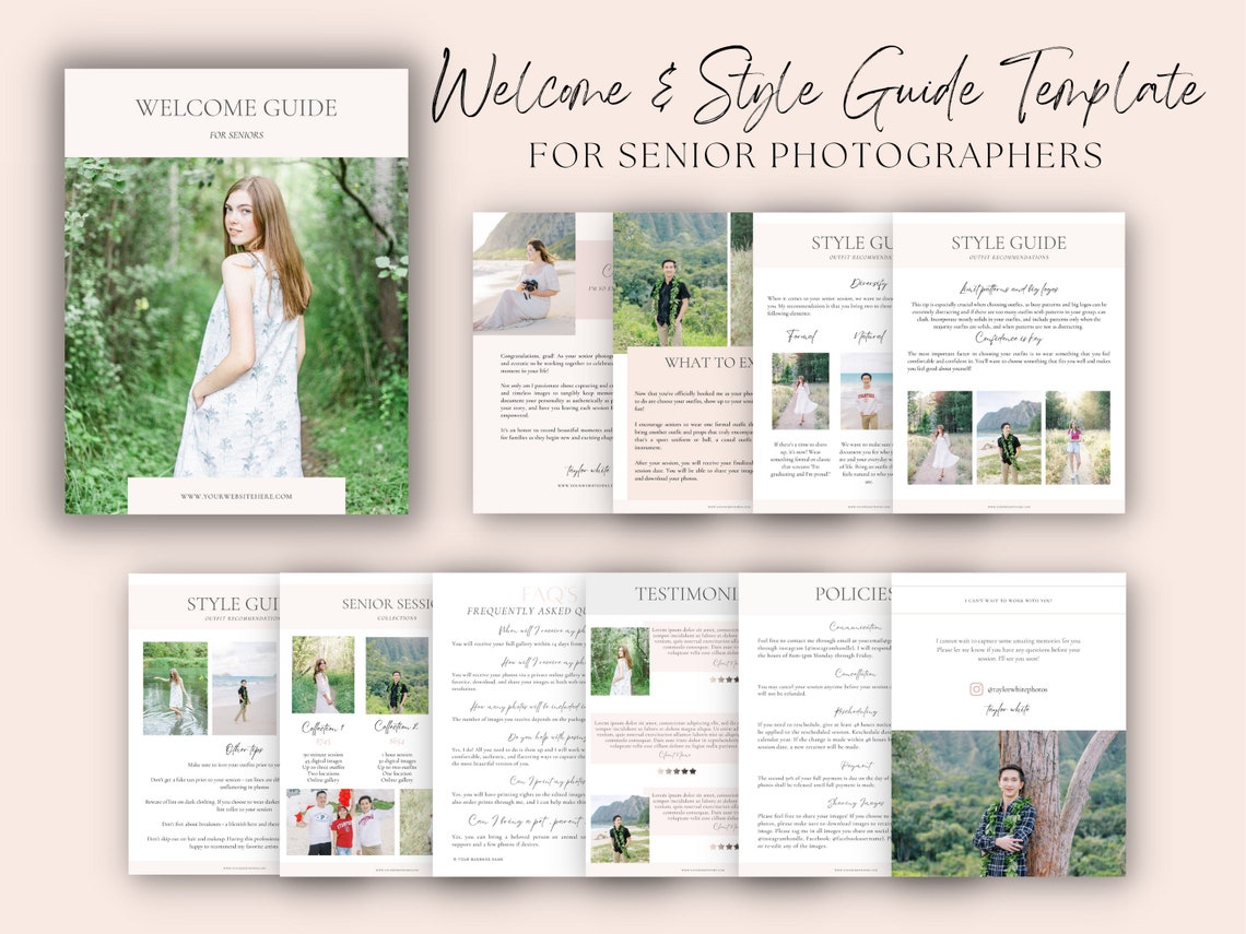 Senior Photography Welcome & Style Guide, Senior Photography Guide ...