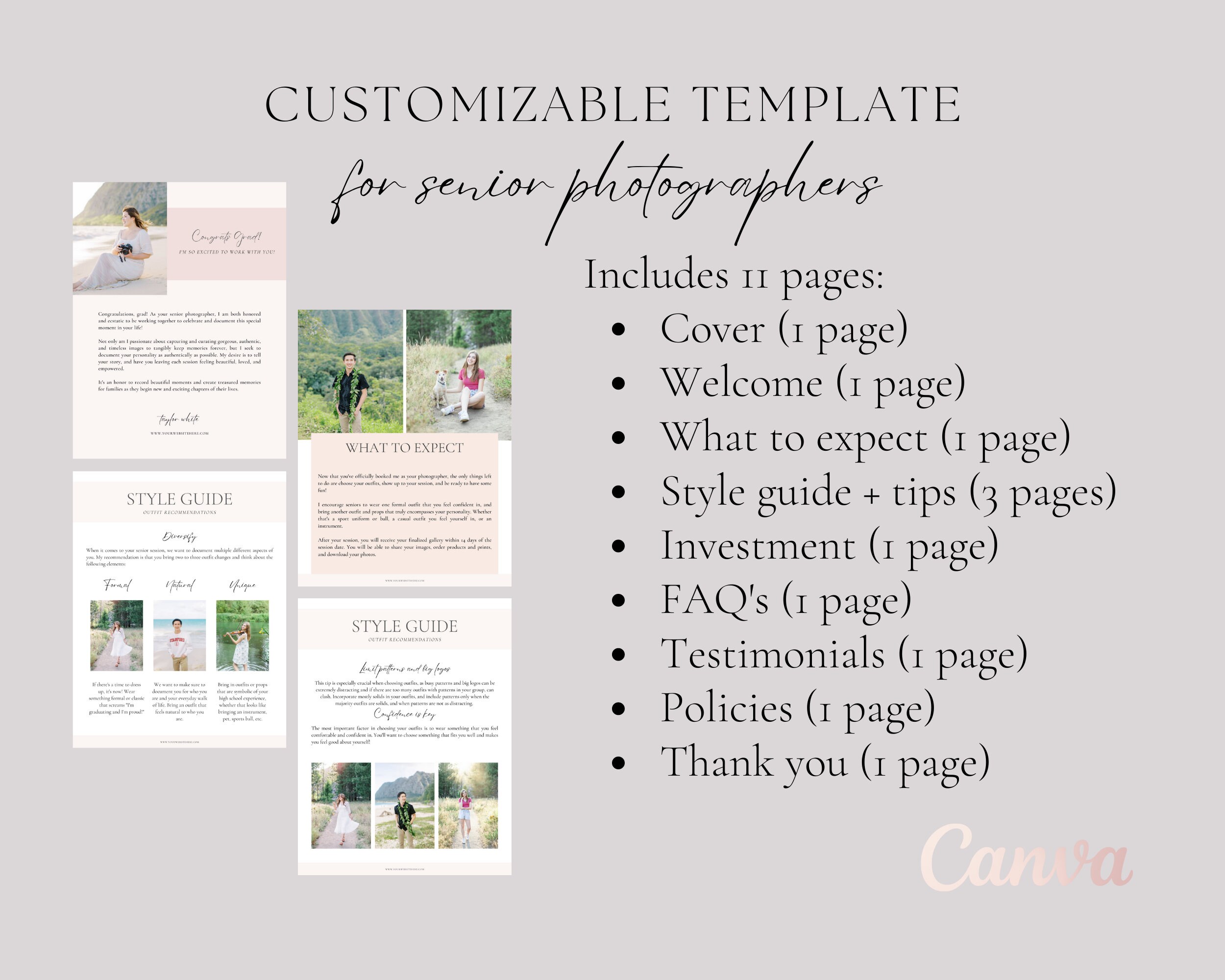Photography Welcome & Style Guide Bundle, Family Session Prep Guide ...