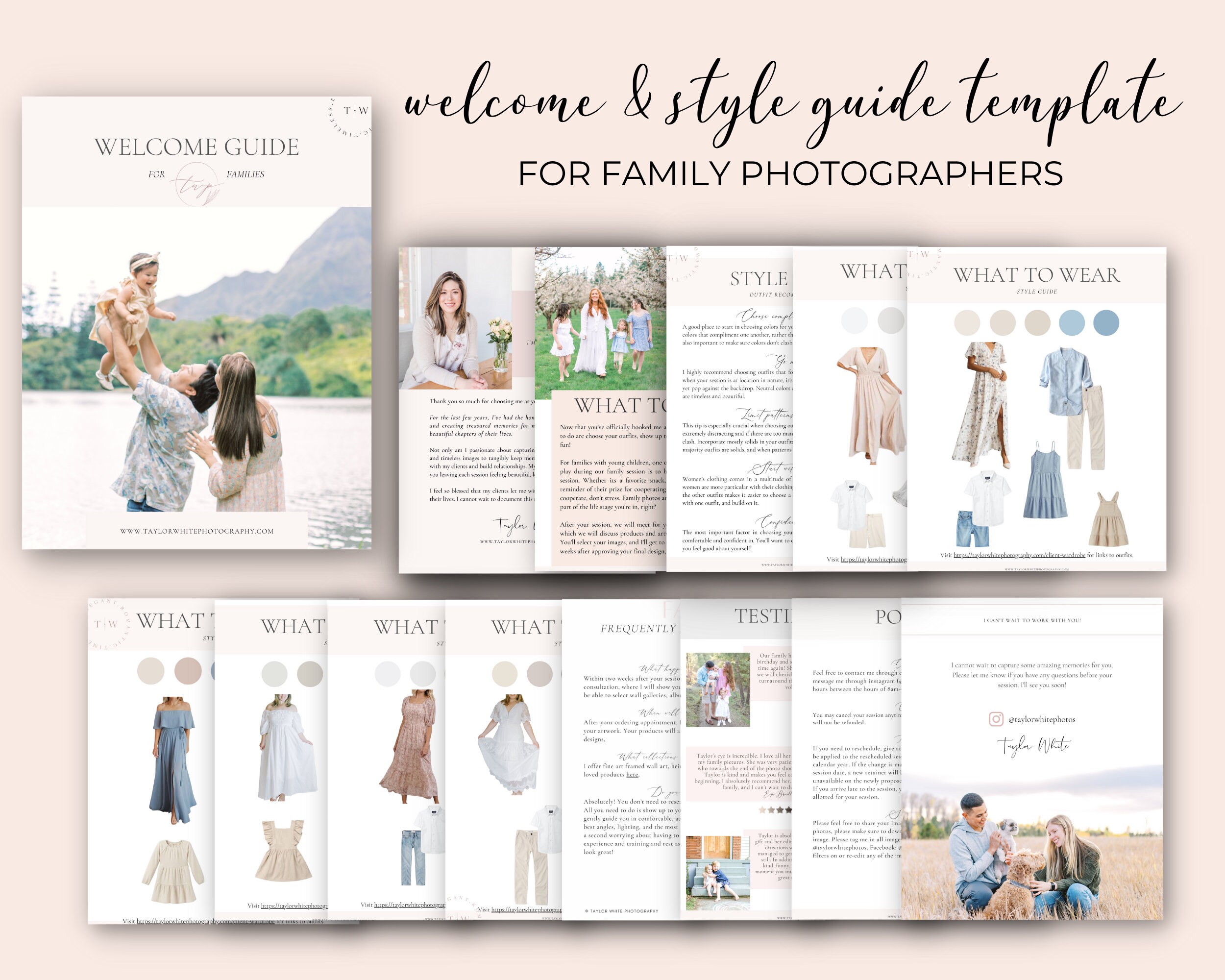 Photography Welcome & Style Guide Bundle, Family Session Prep Guide ...