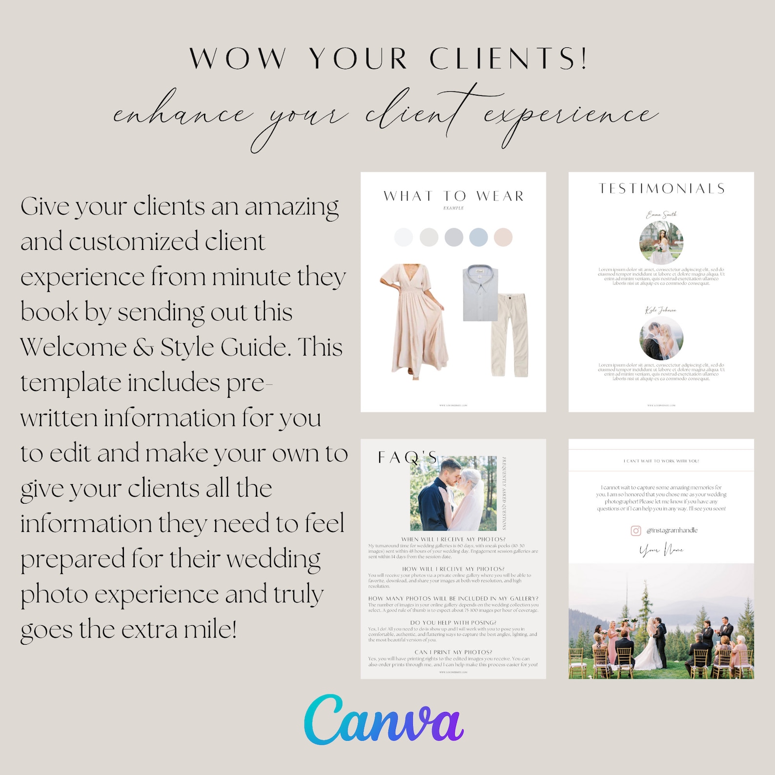 Wedding Photography Welcome Guide, Photography Guide, Wedding Welcome ...