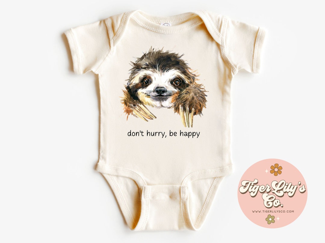 Happy Sloth Baby Onesies® Cute, Woodland, Animal, Sloth Gift, Baby ...