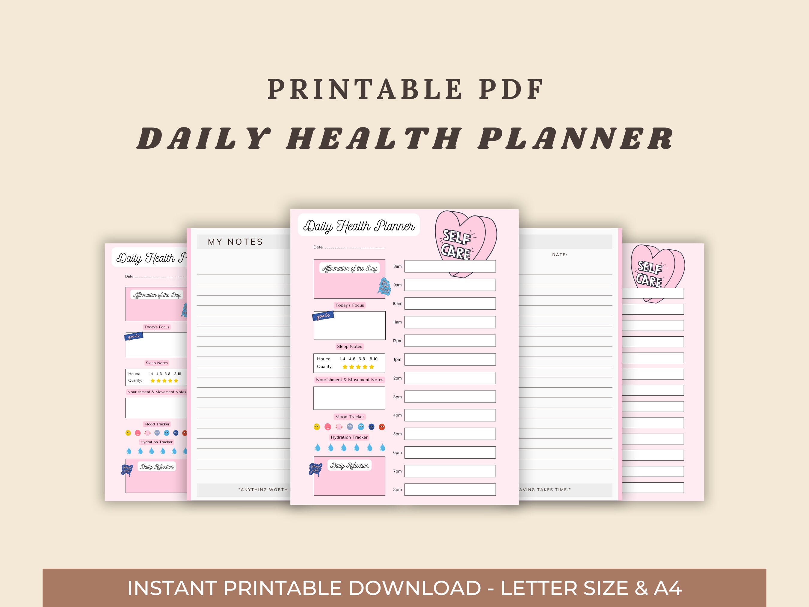 Daily Self Care Checklist, Self-care Plan, Daily Wellbeing Tracker ...