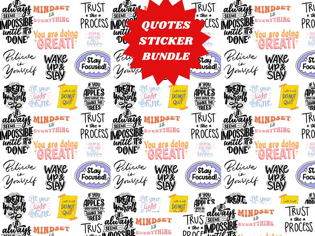 Motivational Sticker Pack, Printable Sticker Pack, Digital File. - Etsy