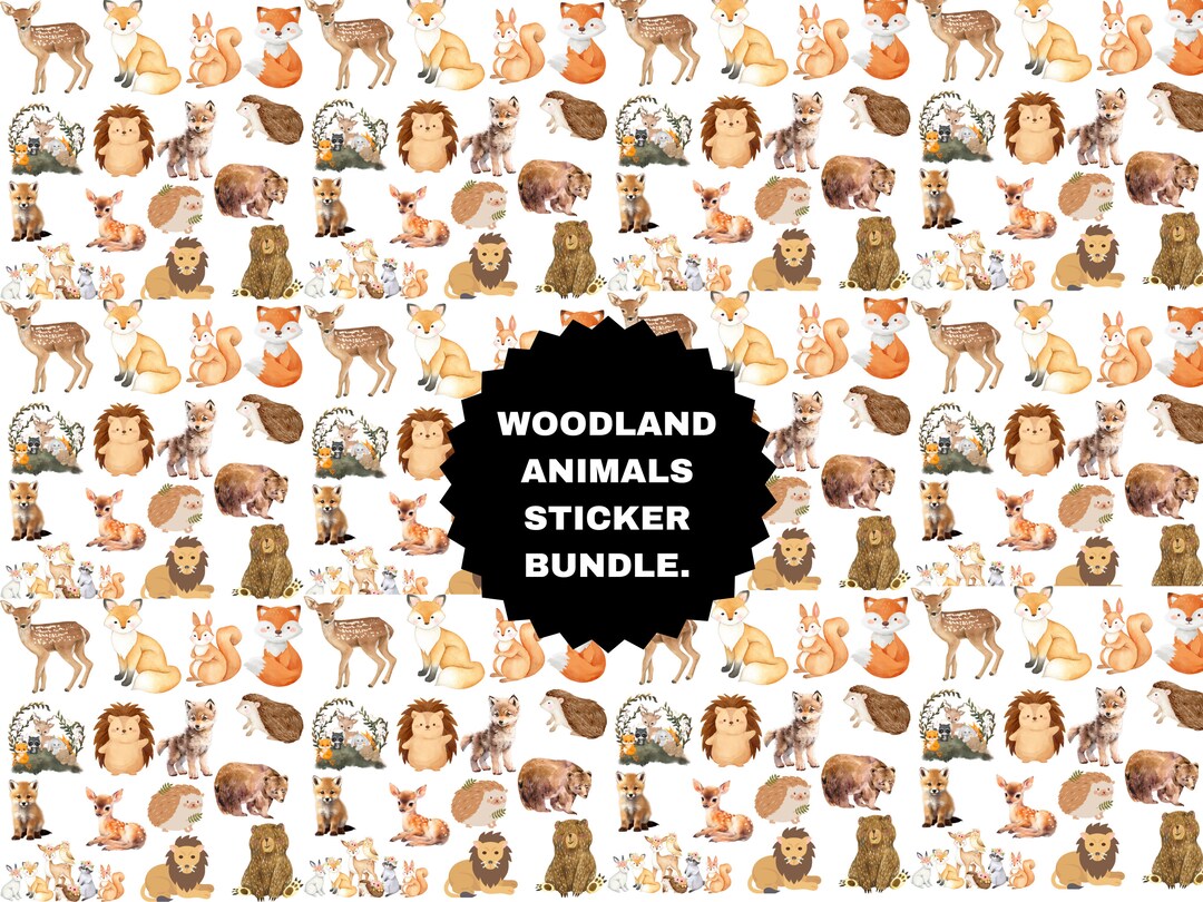 Woodland Animals Sticker Bundle, Woodland Wall Decors Sticker Bundle ...