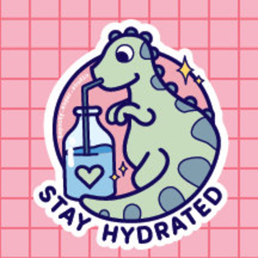 GODZILLA STAY HYDRATED | Vinyl Stickers, Laptop, Journal, Water Bottle ...