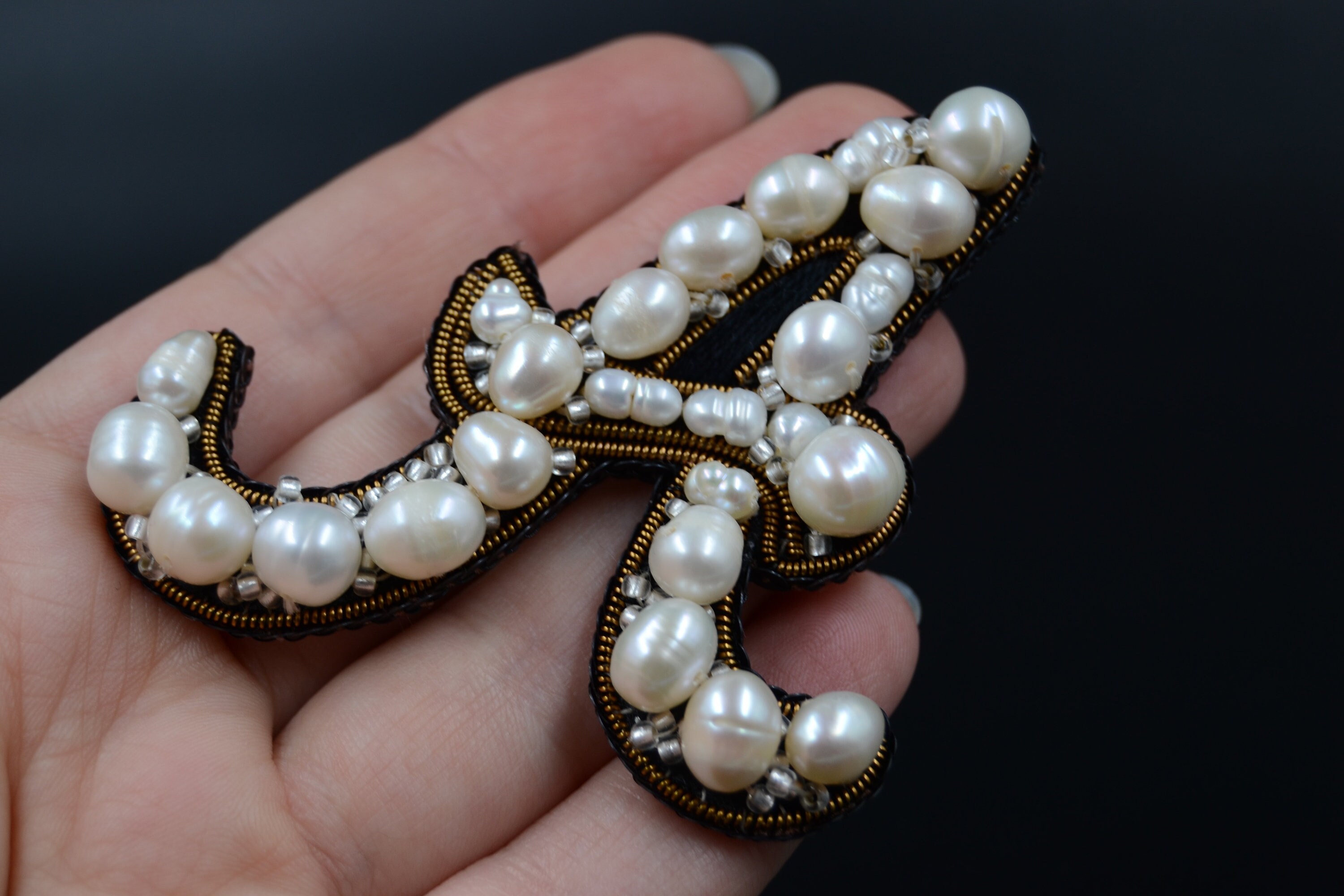 Letter Brooch Letter Pin Beaded Letter Brooch Pearl Brooch - Etsy