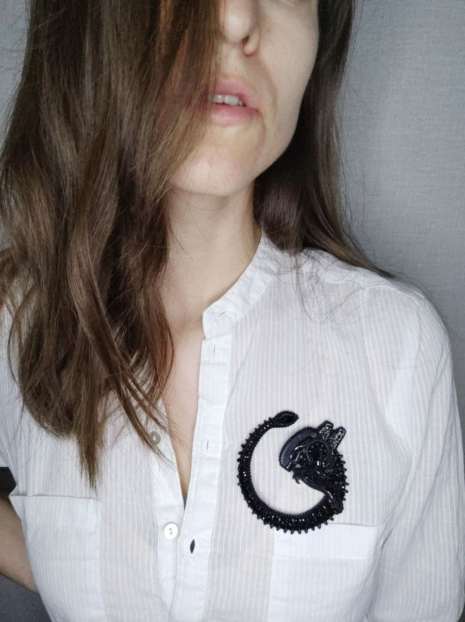 Brooch Alien-xenomorph Jewelry-aliens-alien Toy-black Brooch-embroidery ...