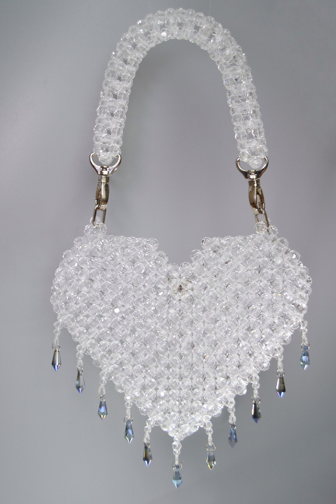Heart-shaped Bag, Wedding Bag, Bridal Handbag, Beaded Handbag, Beaded ...