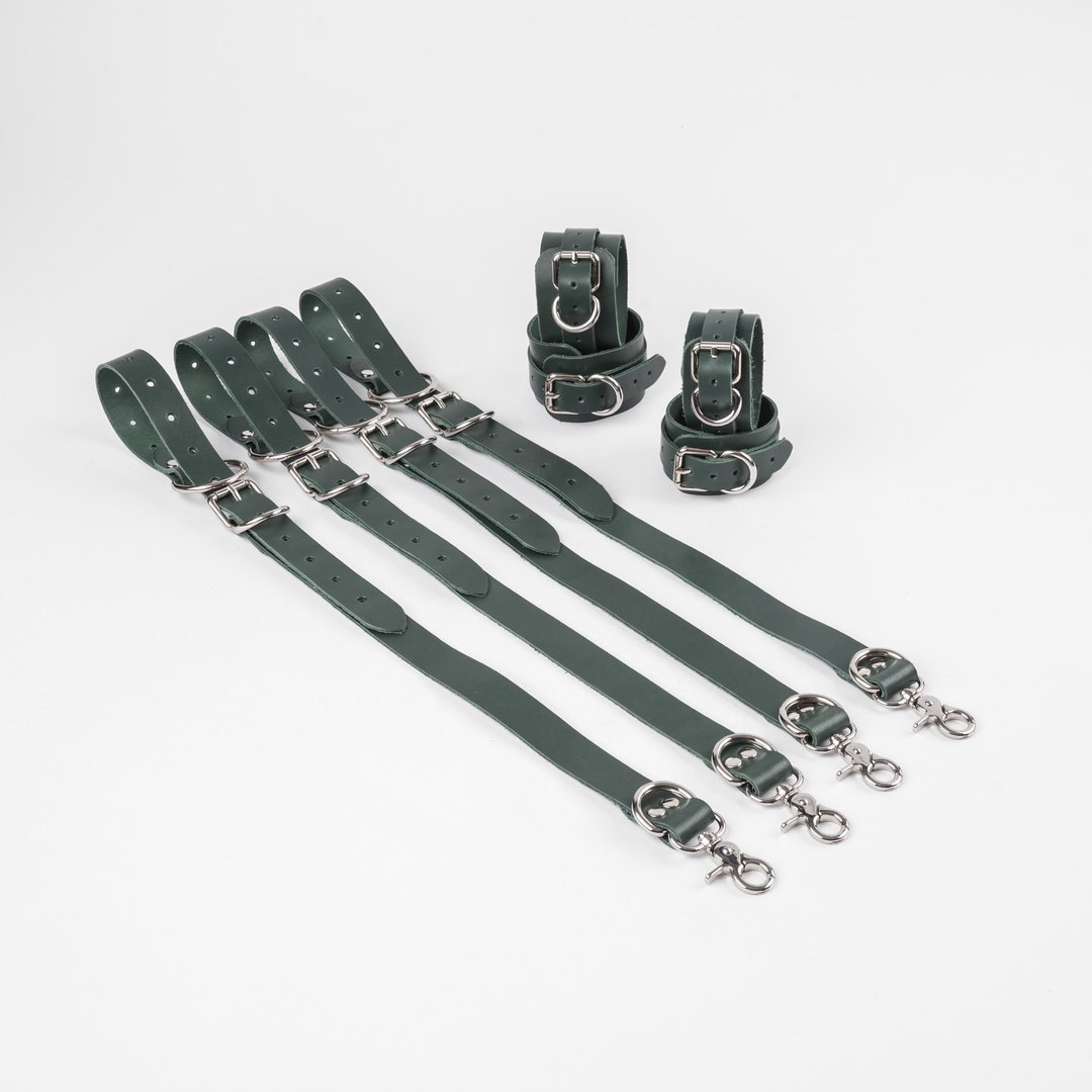 Bed Restraints – Italian Leather, 4 Adjustable Straps and Cuffs Options ...