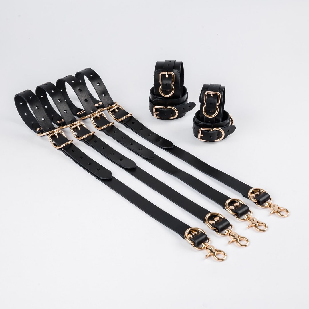 Bed Restraints – Italian Leather, 4 Adjustable Straps and Cuffs Options ...