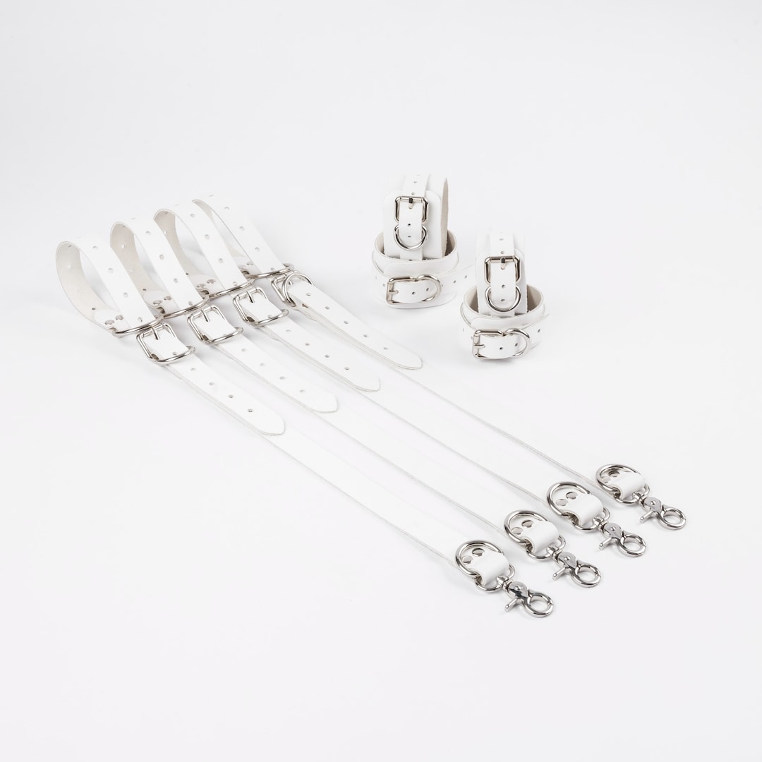 Four Straps or Cuffs Options for Bed Restraints Cowhide Leather and ...