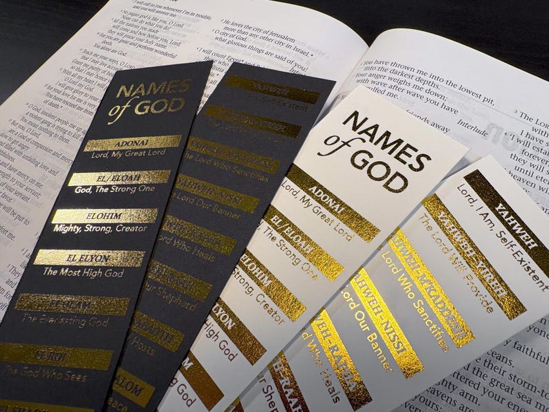 Names of God, Bible Bookmark, Christian Gifts, Bible Study, Immanuel ...