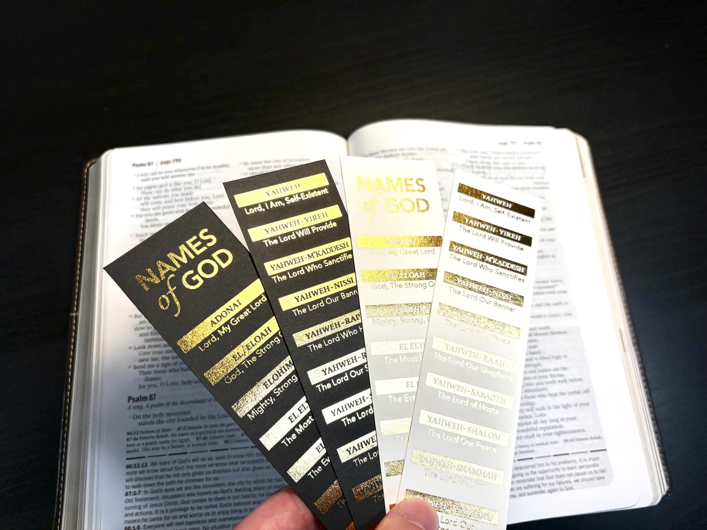 Names of God, Bible Bookmark, Christian Gifts, Bible Study, Immanuel ...