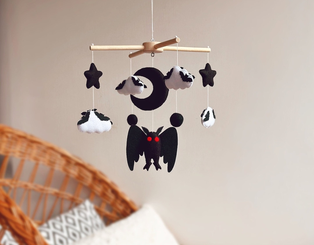 Mothman Baby Mobile, Cryptid Nursery Mobile, Cryptozoology Baby Crib ...