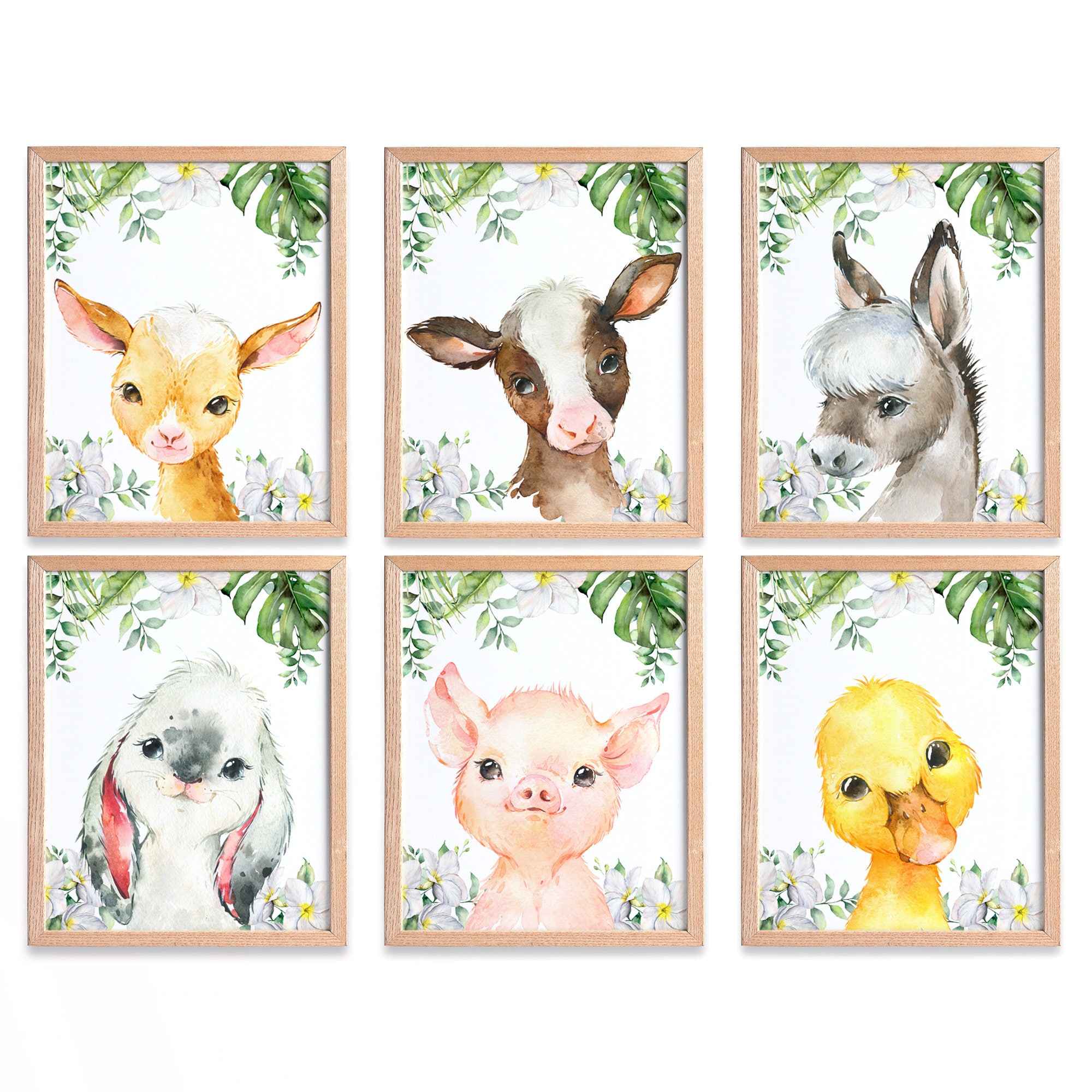 Farm Nursery Prints, Set of 6, Nursery Wall Art, Kids Room Decor ...