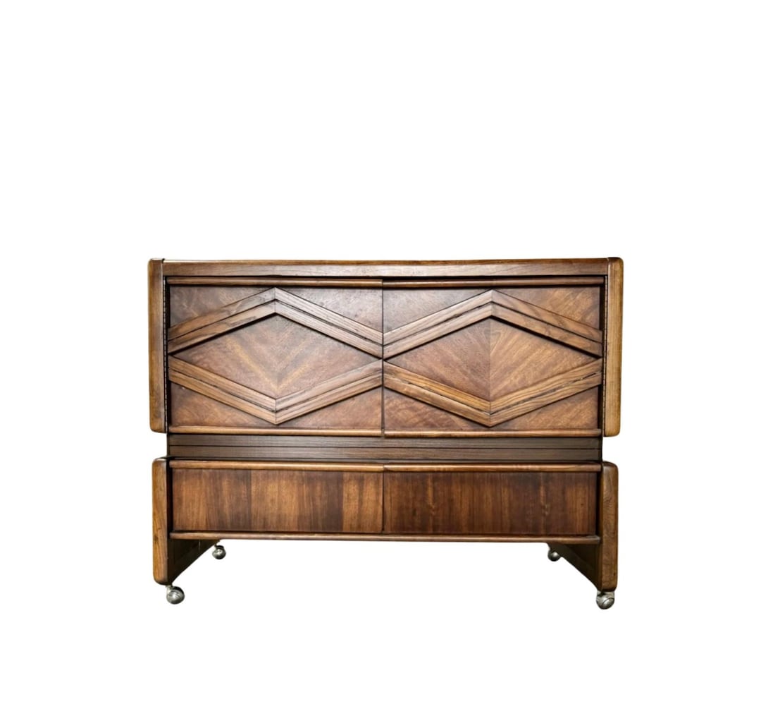 Pulaski Vintage Mid Century Modern Brutalist Bar Cart C. 1970s - Etsy