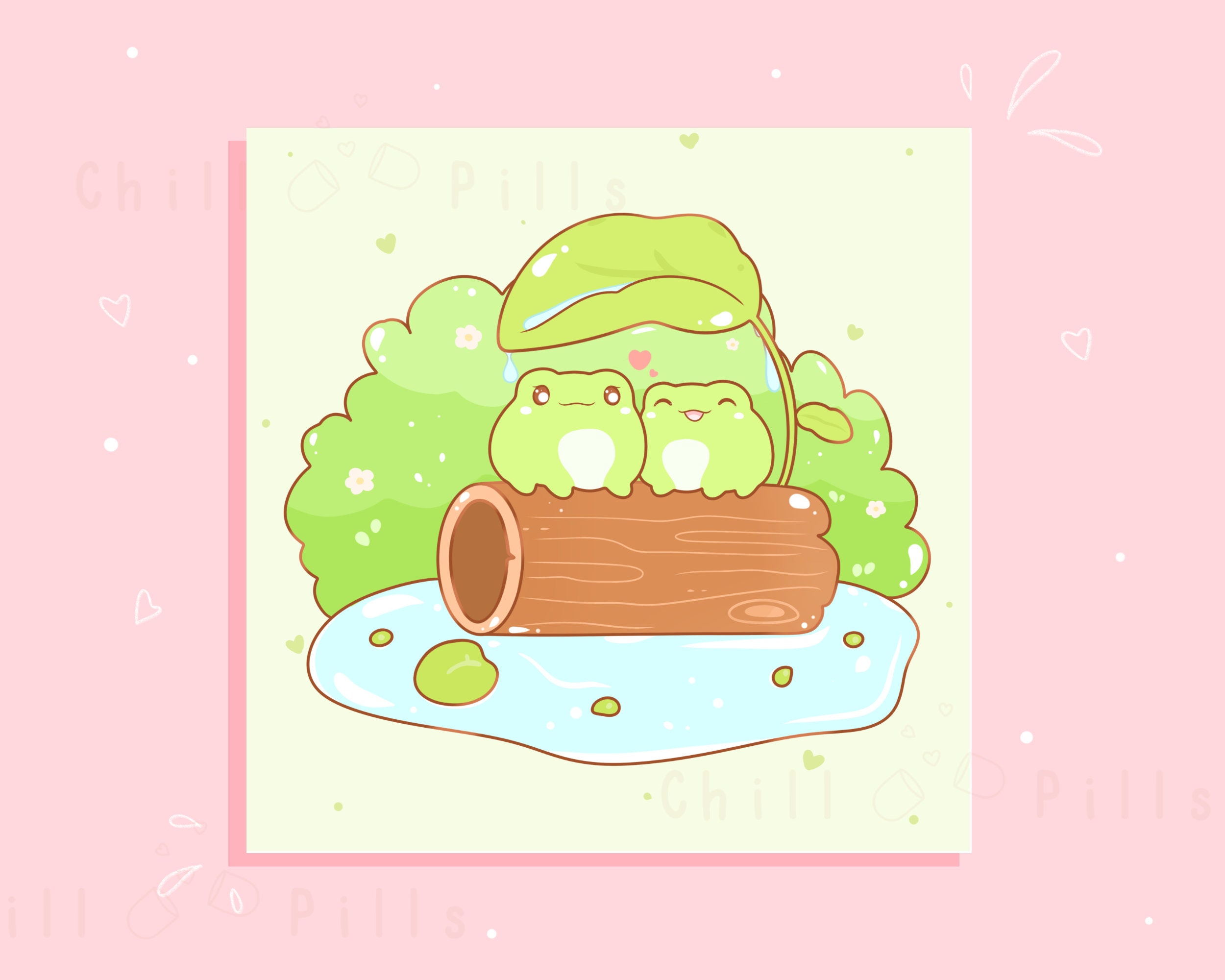 Cute Frogs Art Print, Wall Art, Cute Art Print, Cute Animal Art Print ...