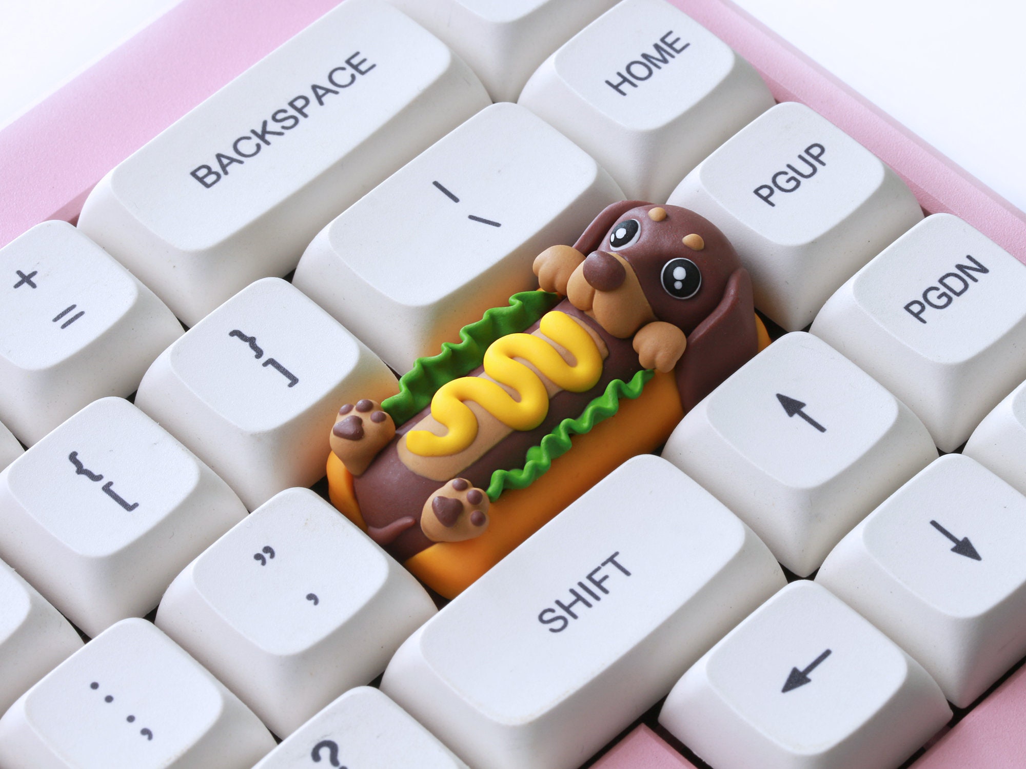 Dachshund Hotdog Artisan Keycap for Cherry MX Enter/shift/2.25u Keycap ...