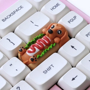 Dachshund Hotdog Artisan Keycap for Cherry MX Enter/shift/2.25u Keycap ...