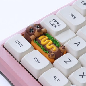 Dachshund Hotdog Artisan Keycap for Cherry MX Enter/shift/2.25u Keycap ...